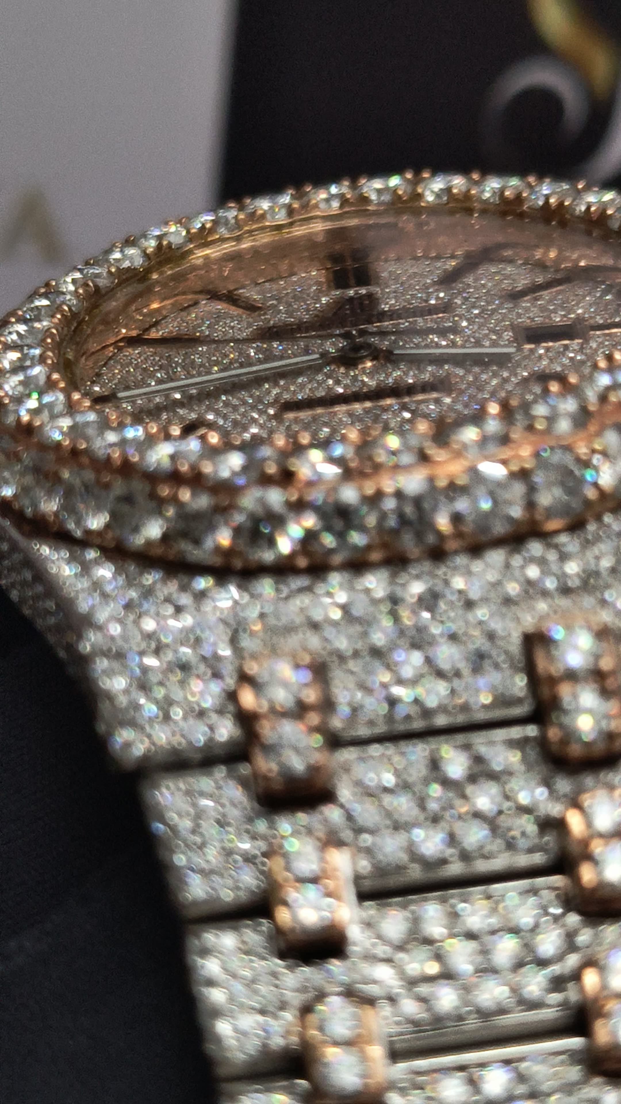 Luxury Mechanical Solid Gold Vvs Diamond Watch Stainless Steel Watch ...