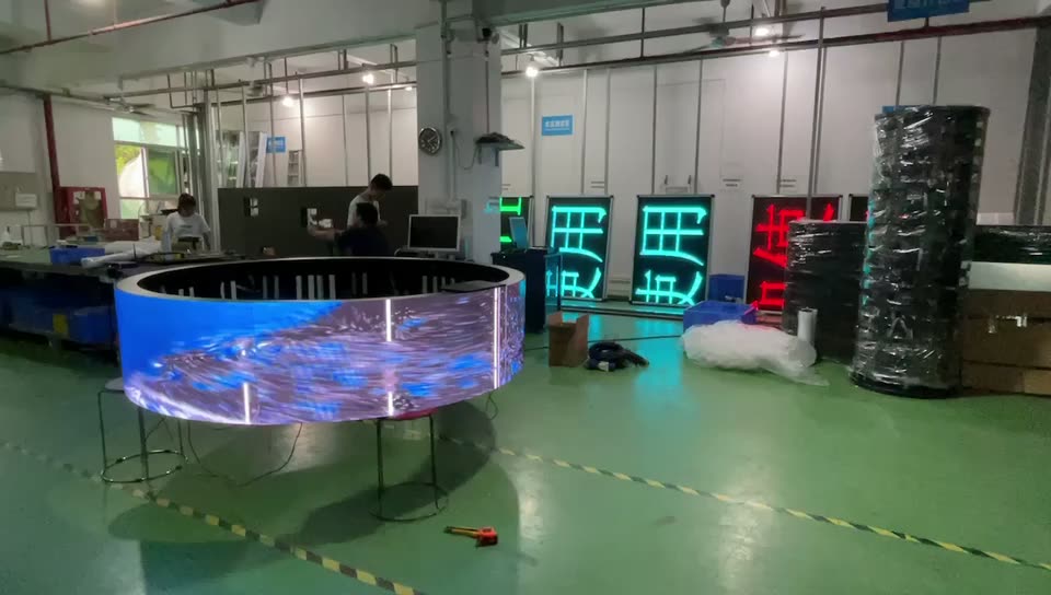 led软屏曲形显示屏led柔性屏环形屏弧形p2.5P3模组波浪圆屏高清-阿里巴巴