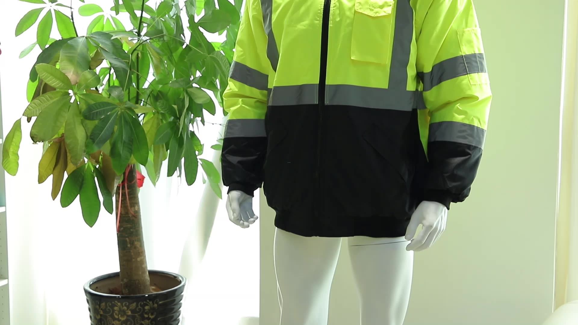 High Visibility Hiviz Bomber Jacket With Reflective Material Waterproof ...