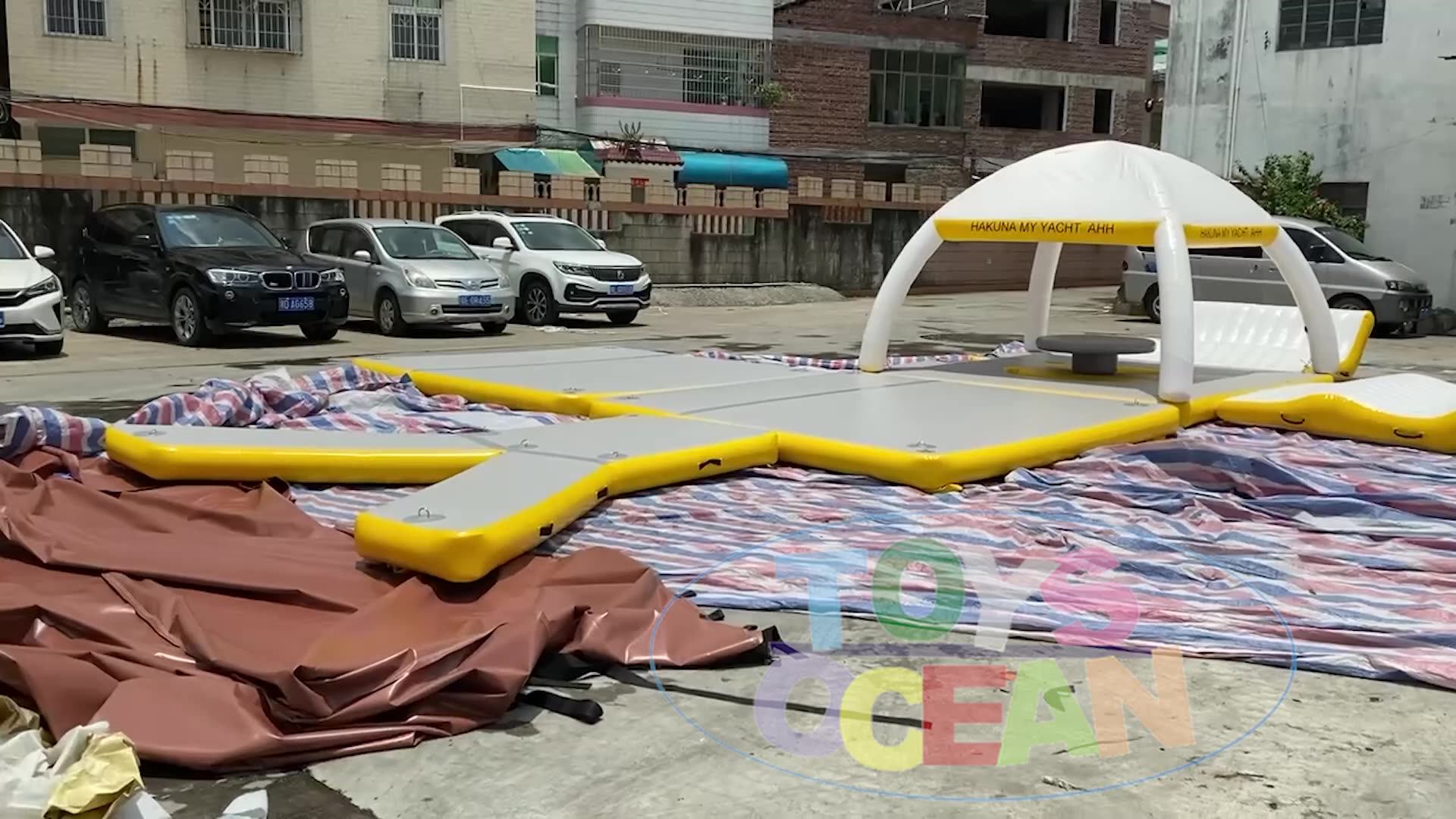 2021 Newly Designed Inflatable Floating Island Leisure Platform ...