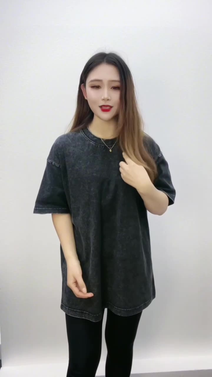 230g欧美重磅水洗做旧短袖T恤定制男夏季ins体恤宽松百搭休闲半袖-阿里巴巴