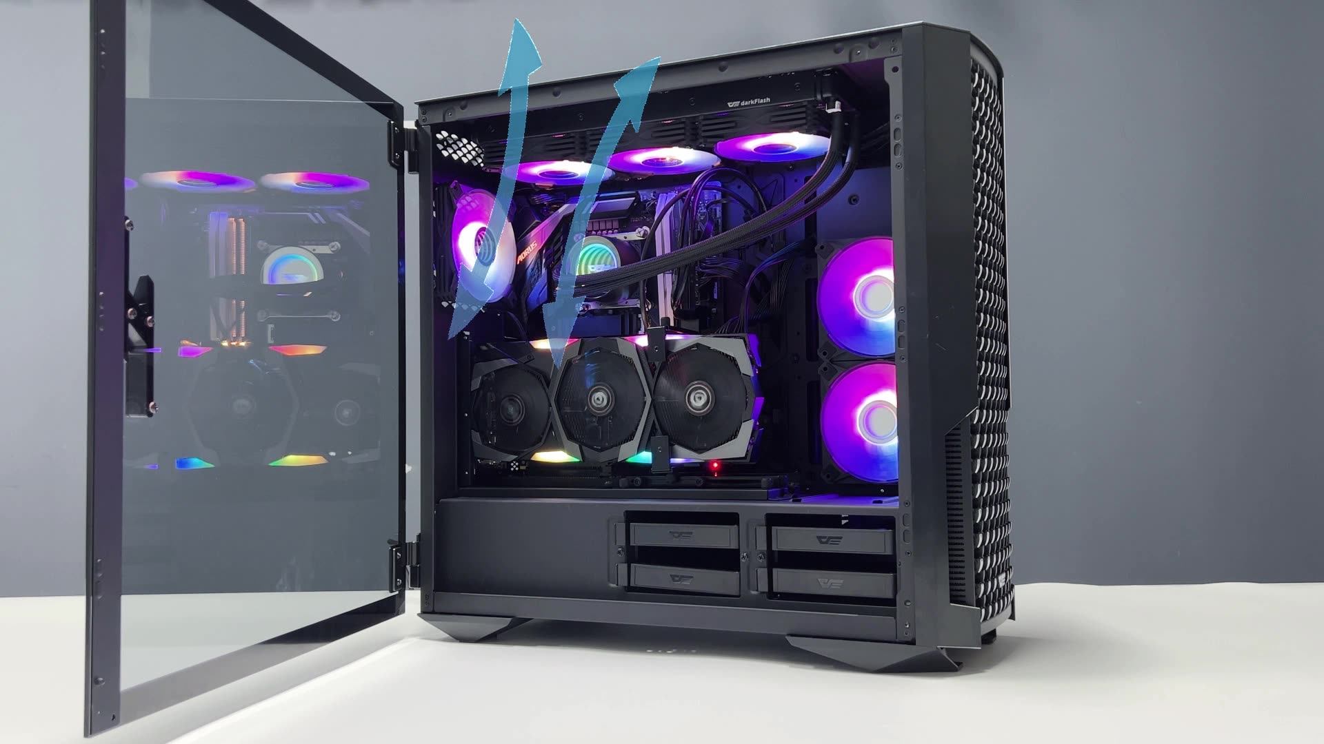 Darkflash Flagship Df7100 E-atx Pc Computer Case With Premium Hot Foil ...