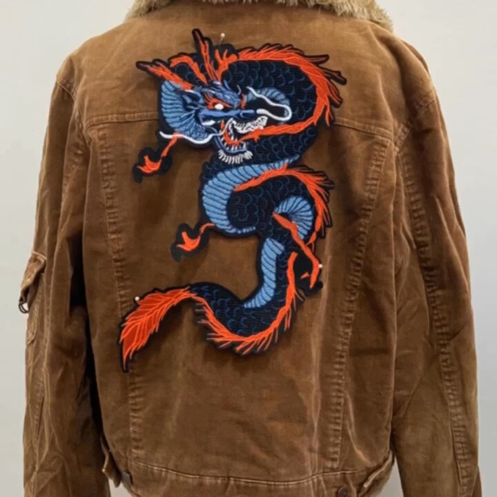 P0111 Iron On Heavy Embroidery Dragon Patch Chinese Style Embroidered ...