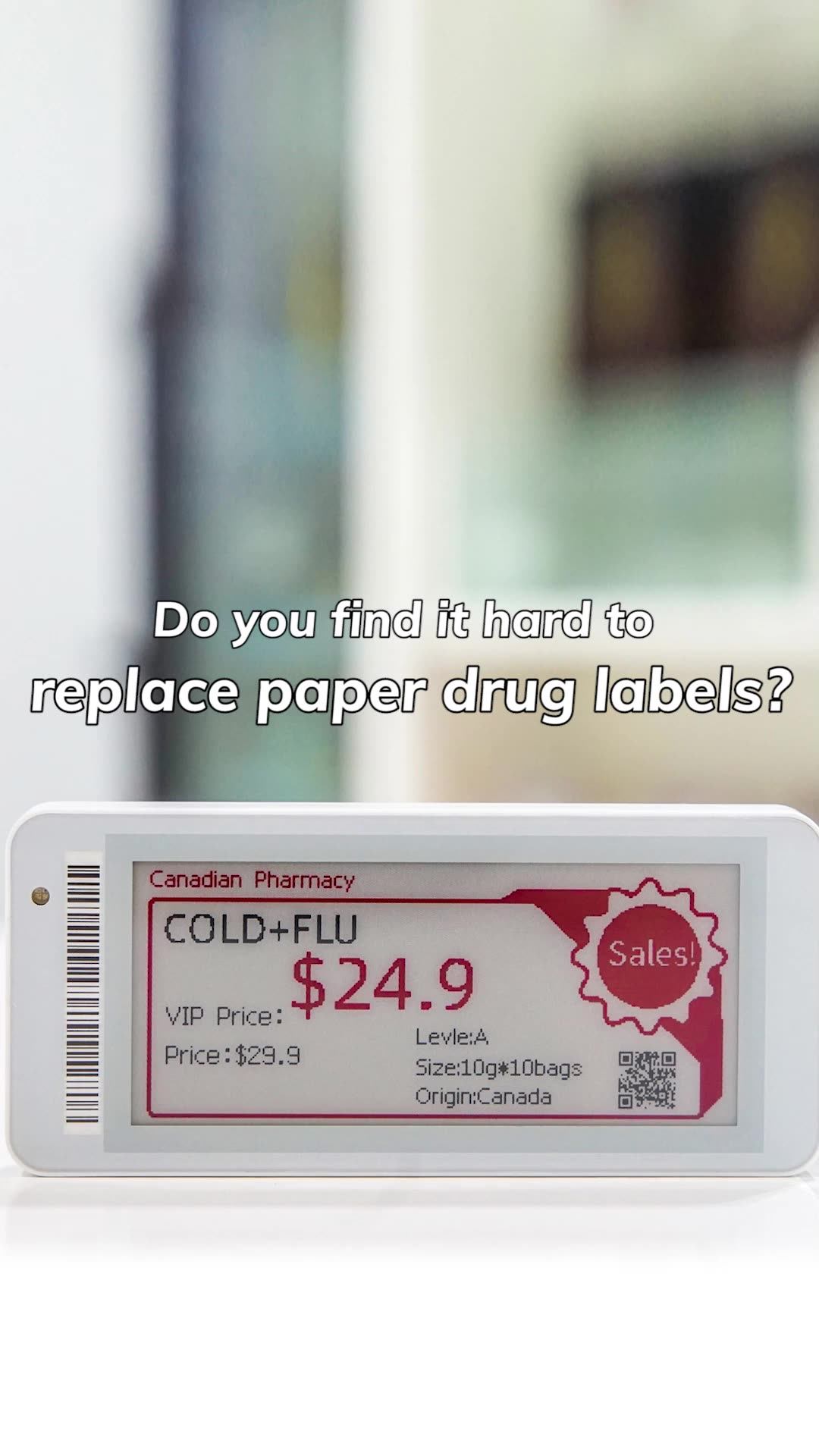 Retail Store 2.9 Inch Ble5.0 E-ink Digital Price Tags Epaper Display ...