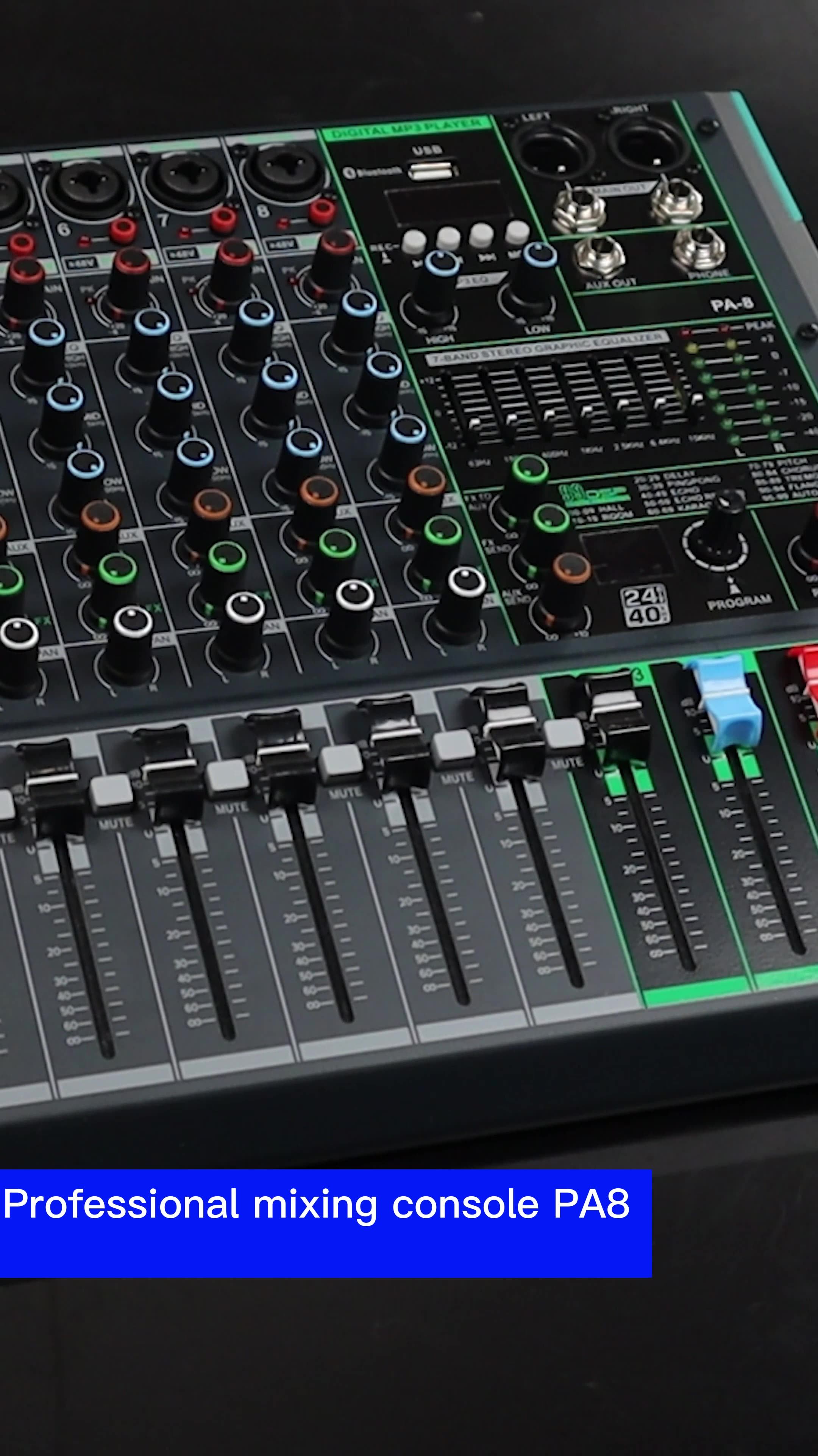 Biner Pa8 Professional Console Mp3 Computer Input Built-in 99 Reverb ...