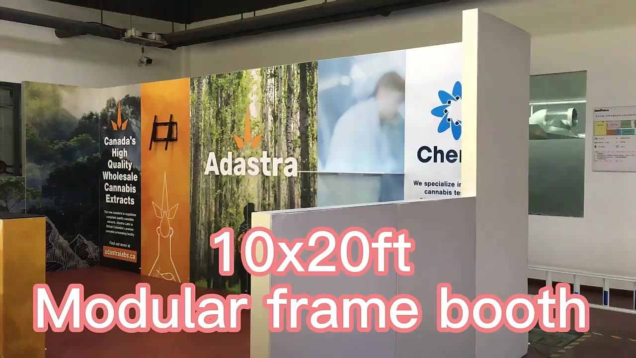 3x3m Easy Setup Aluminum Frame Tension Fabric Logo Printed Exhibit ...