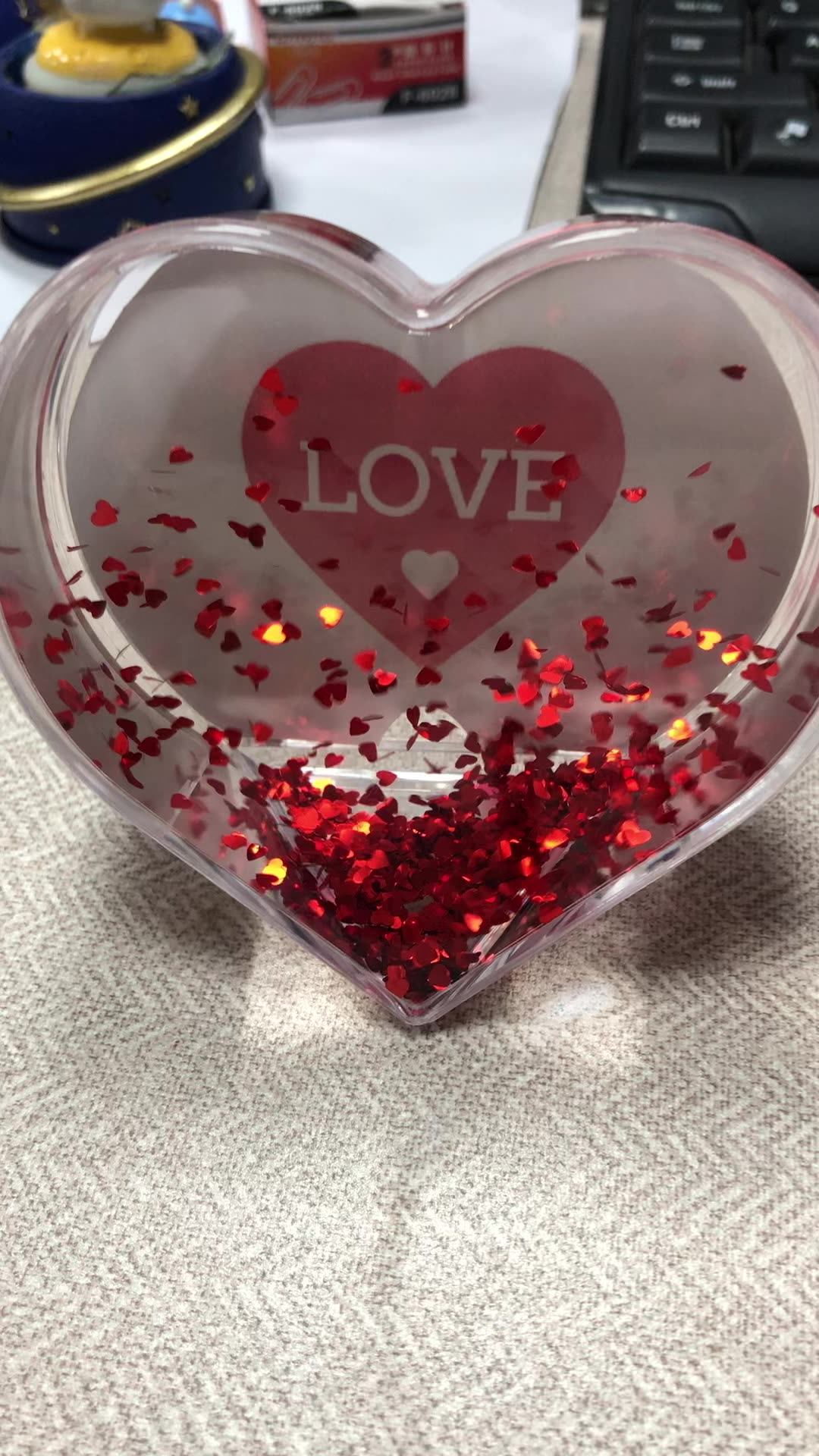Heart Shape Snow Globe Picture Insert Wedding Souvenir Gift Snow Globe ...