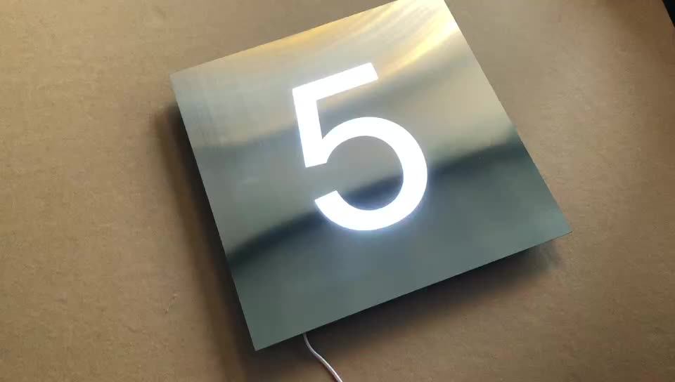 Led House Number Sign Customized Acrylic House Number Plate Frontlit ...