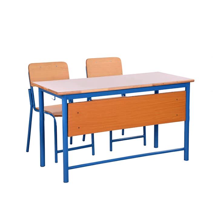 Solid Wood Classroom Table School Student Desk And Chairs Modern Steel ...