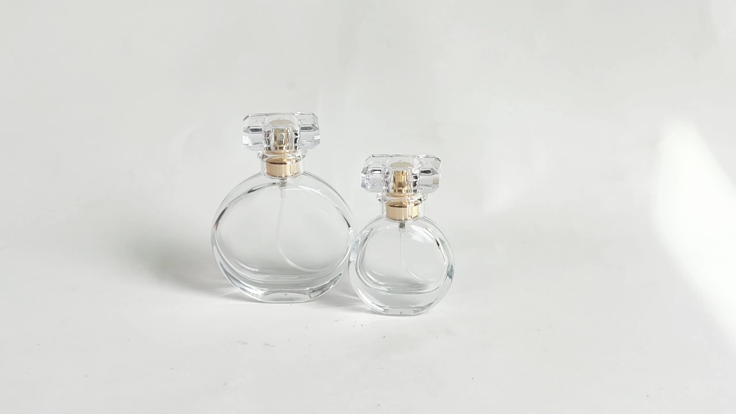30ml/50ml Flat Shape Cosmetic Perfume Glass Bottle Elegant Gold/sliver ...