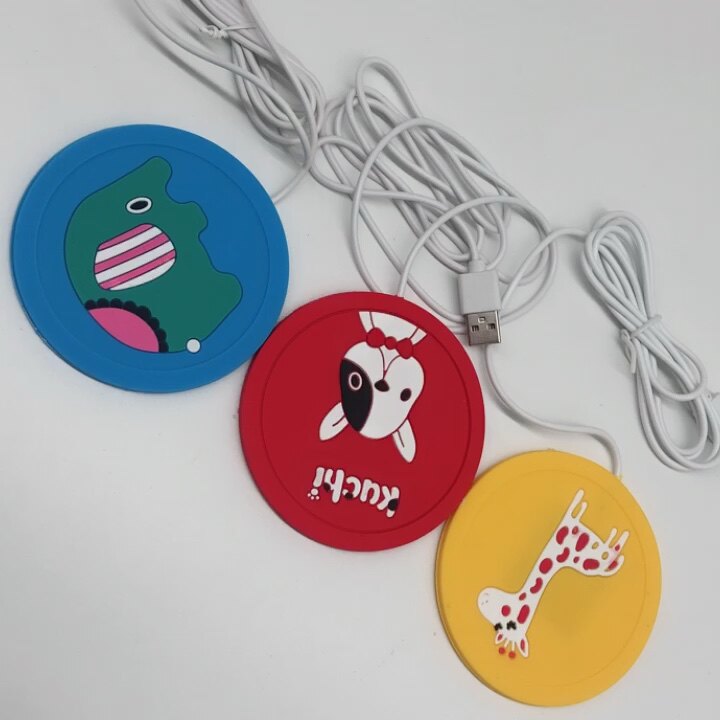 Cute Panda Design Hot Pad Usb Heating Coasters Silicone Cartoon Coaster ...