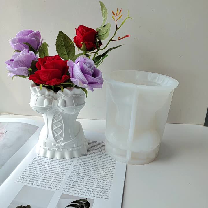 J2124 3d Angel Wings Plaster Drip Resin Flower Pot Silicone Mold Diy ...