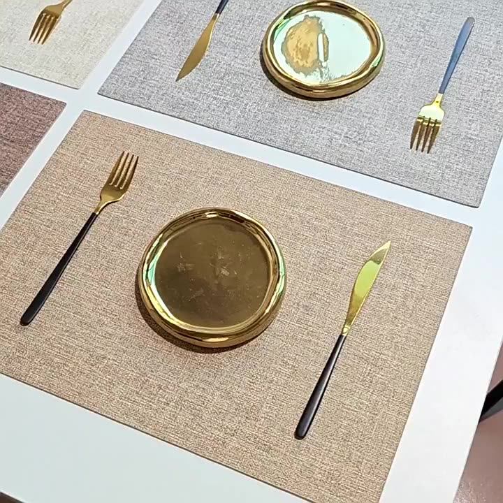 Oval Shape Faux Leather Place Mat Heat Resistant Non Slip Waterproof ...