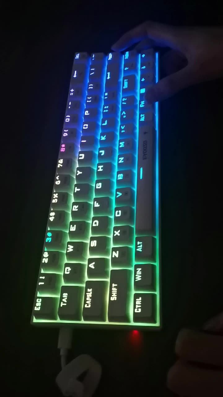 Eyooso Z-686 Wired Wireless Bt 68keys Rgb Led Pbt Keycaps Portable Pc ...