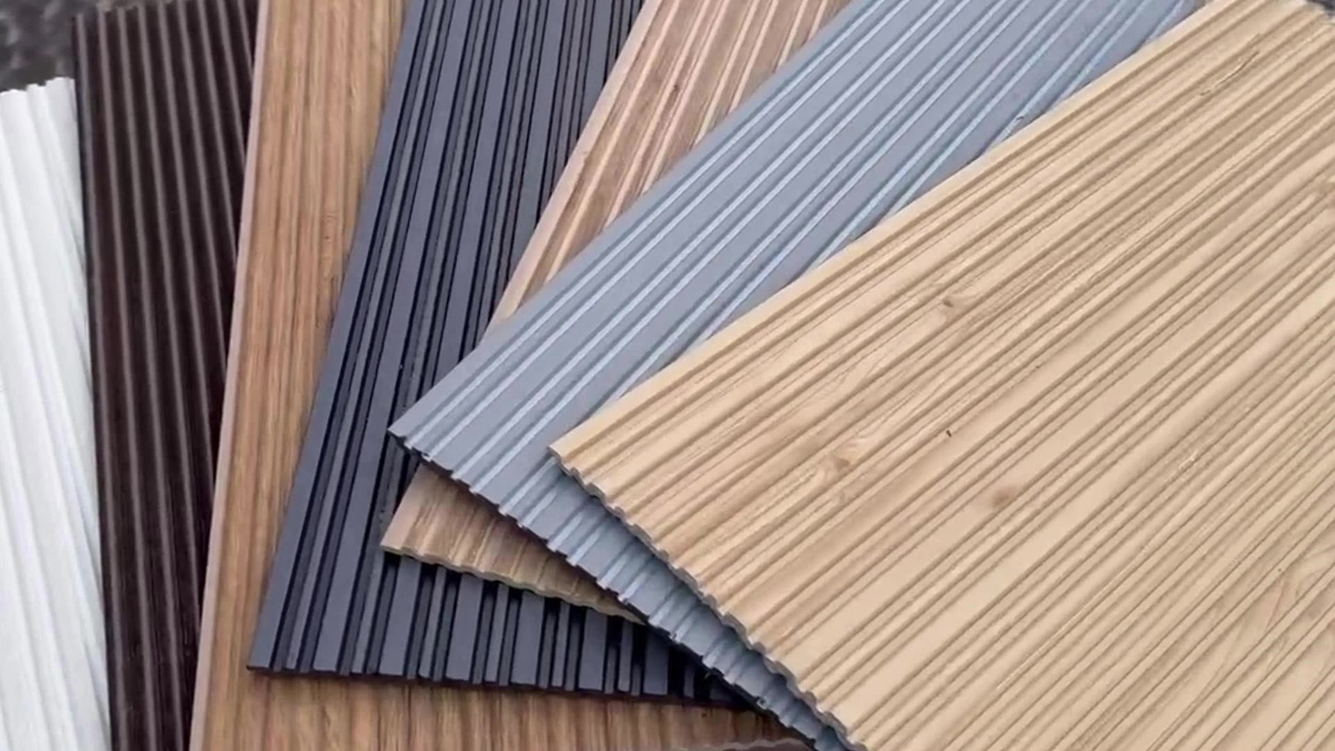 Wooden Color Decorative Wall Panel Polystyrene Ps Fluted Wall Panel ...