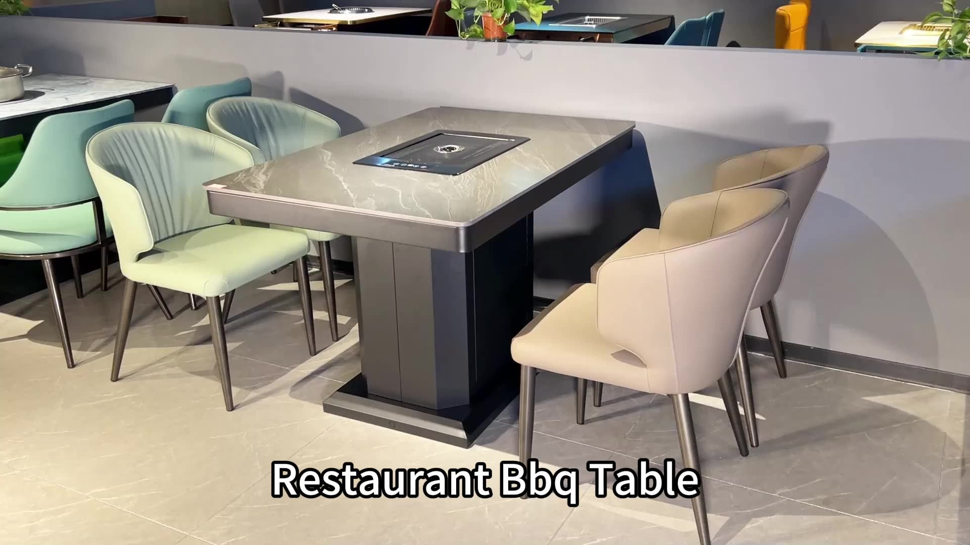 Restaurant Tables Smokeless Korean Bbq Grill And Hot Pot Table Set ...