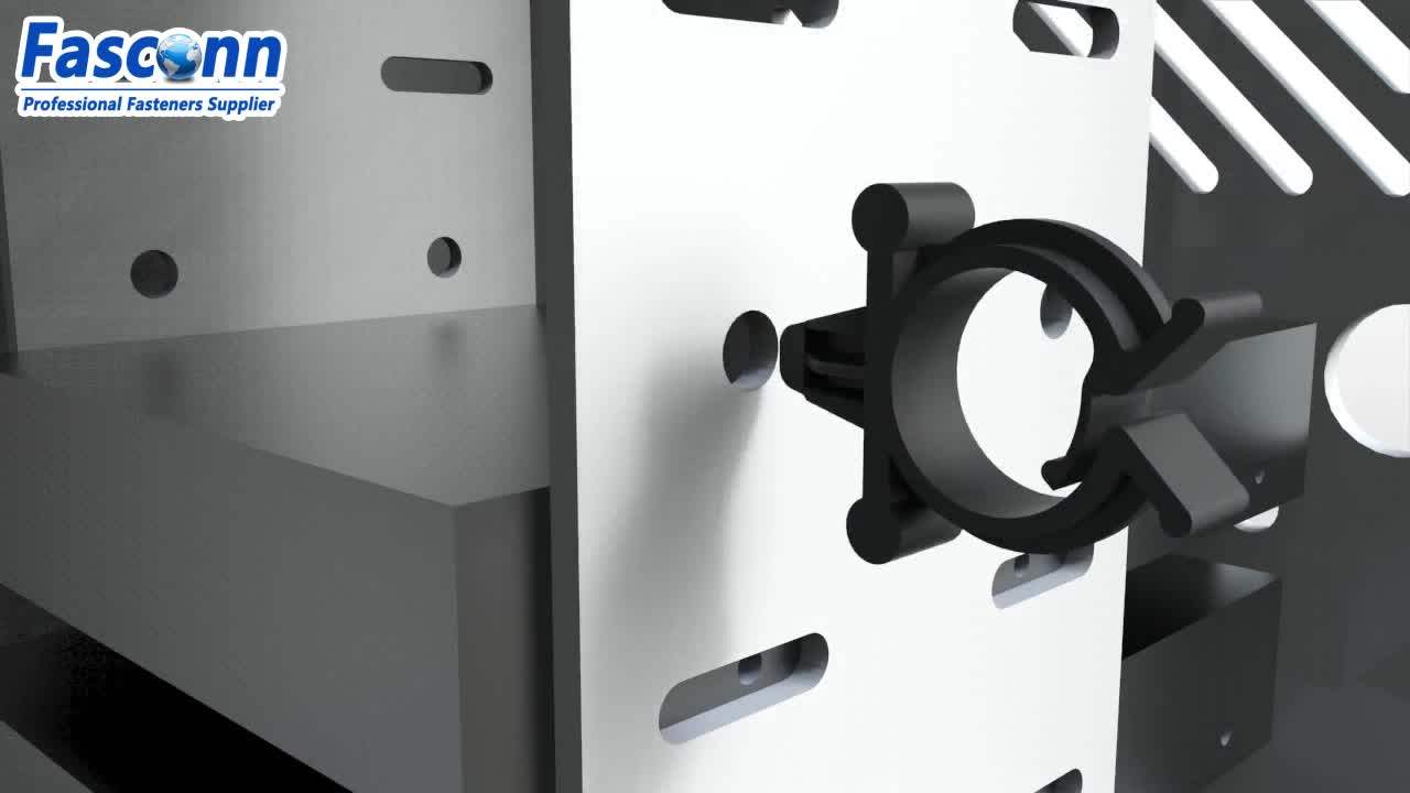 Nylon Round Cable Wire Saddle / Clip With Push Mount Wiring Retainer ...