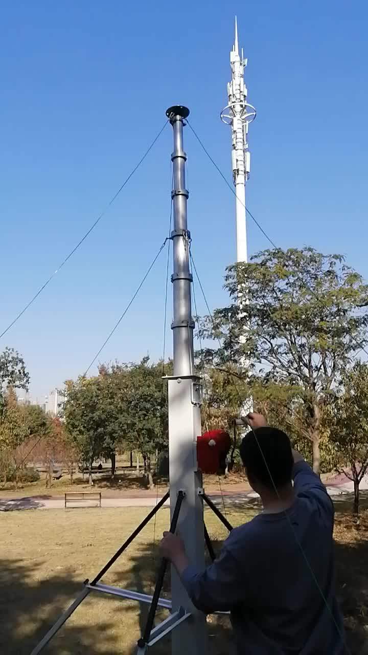 18m Aluminum Hand Winch Telescopic Antenna Mast Cow Cell On Wheels 18m ...