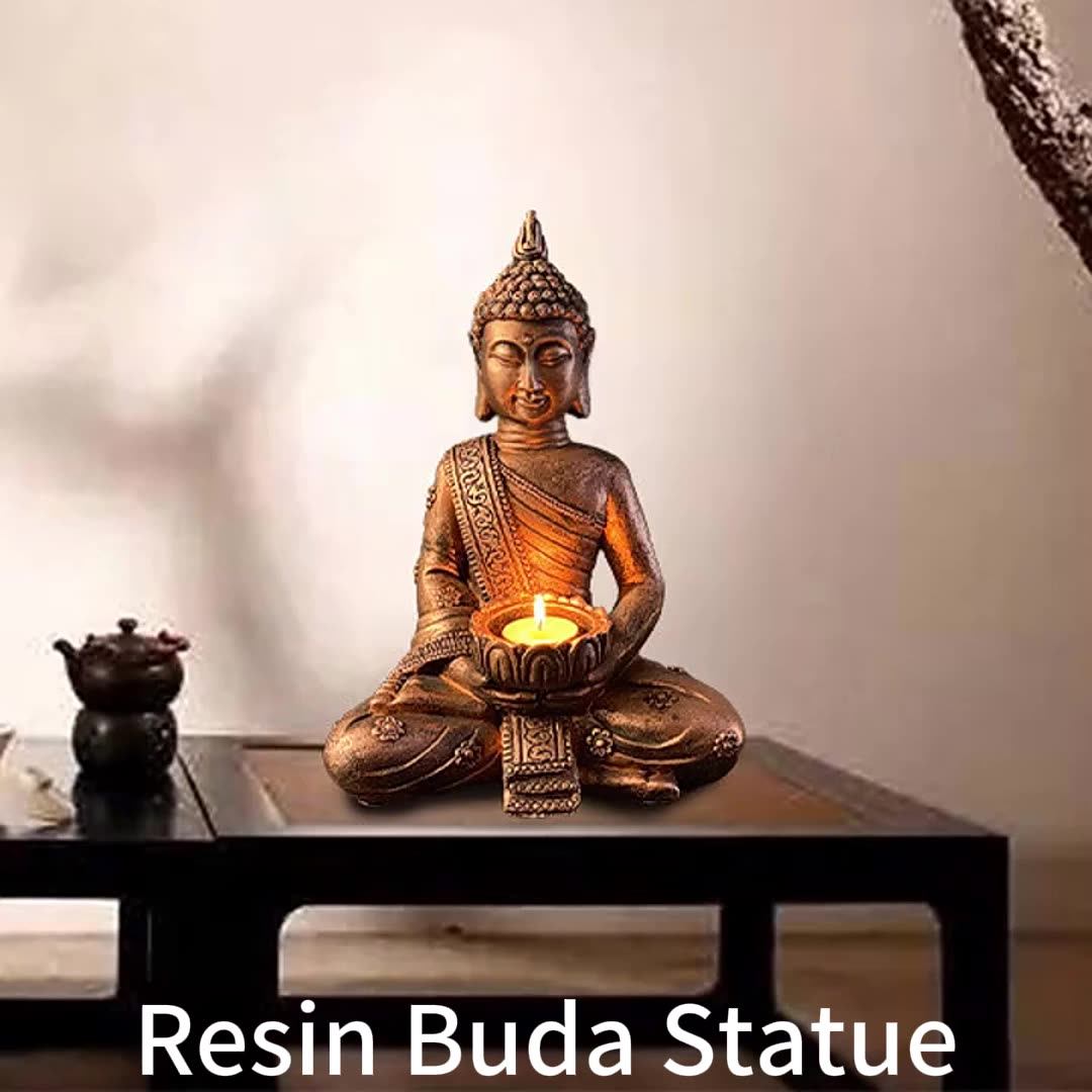 Thai Zen Garden Buddha Sculpture Sitting Gods Budda Figurine Resin Buda ...