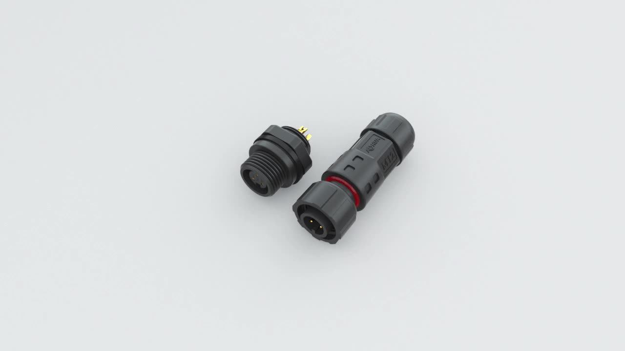 Aohua Power And Signal 4 Pin Front Panel Mount Male Female Waterproof ...