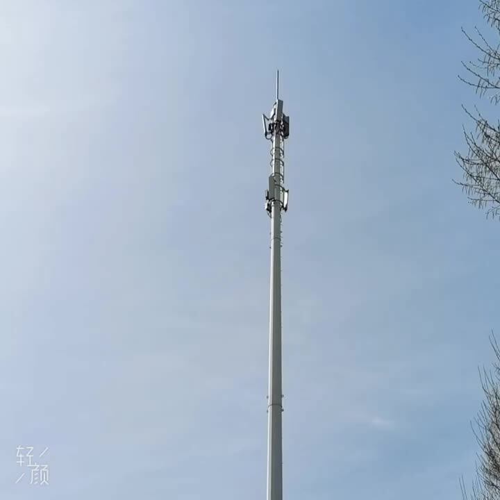 Hot Dip Galvanized Steel Single Tube 20 Meter Monopole Communication ...