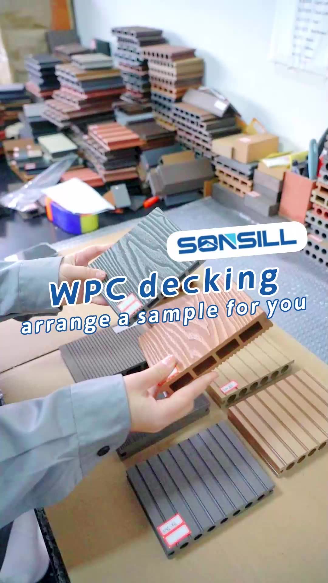 219mm Thickness 3d Embossing Embossing Groove Wood Plastic Composite ...