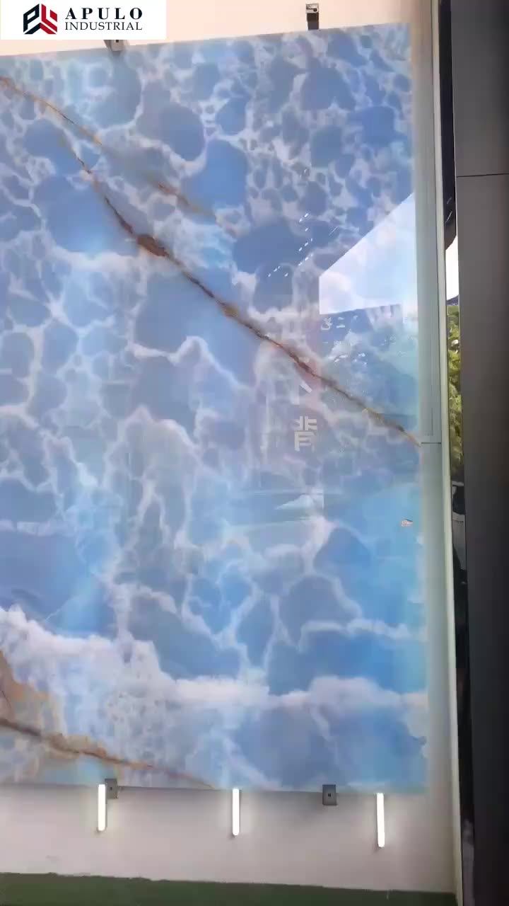 Blue Book Matched Marble Backlit Onyx Panel Flooring Bookmatch Slabs ...