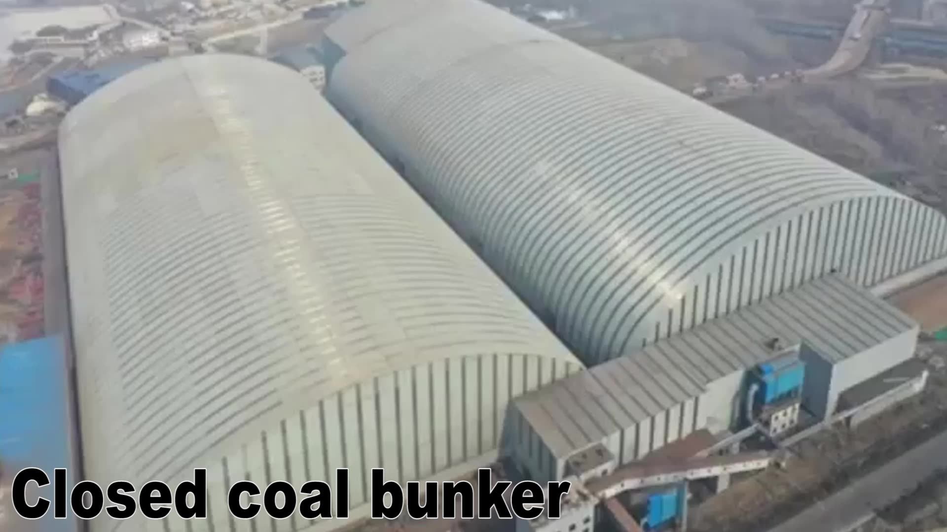 Steel Structure System Prefabricated Barrel Coal Storage Shed Frame ...