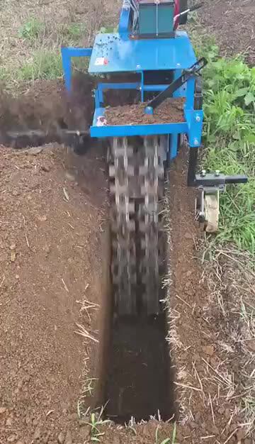Diesel Tractor Trenching Machine Digging Cable Trencher Machine Chain ...