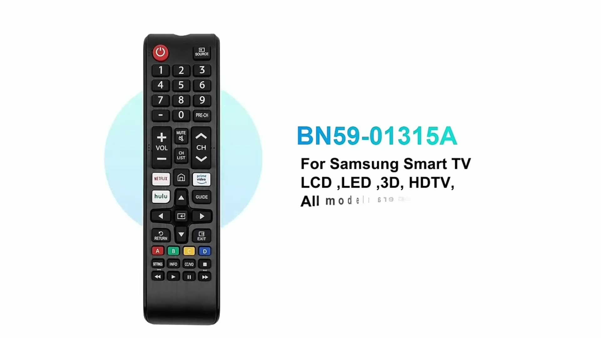 Smart Universal Tv Remote Control Bn59-01315a Replacement Compatible For All Samsung Smart Tv ...