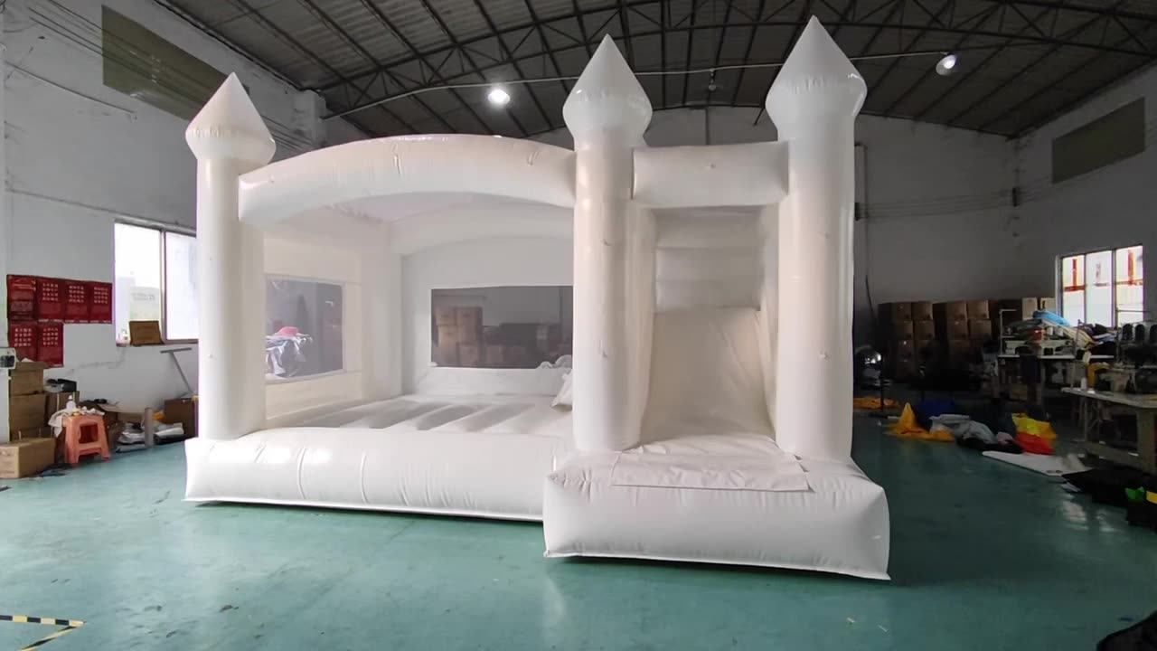 Commercial Giant All White Jumping Bouncy Castle Inflatable White ...