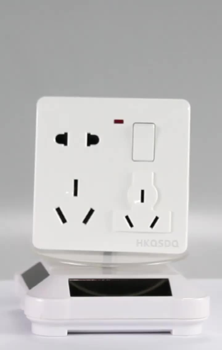 家用白色86型墙壁暗装一开八孔插座开关面板8孔多功能10A16A通用-阿里巴巴