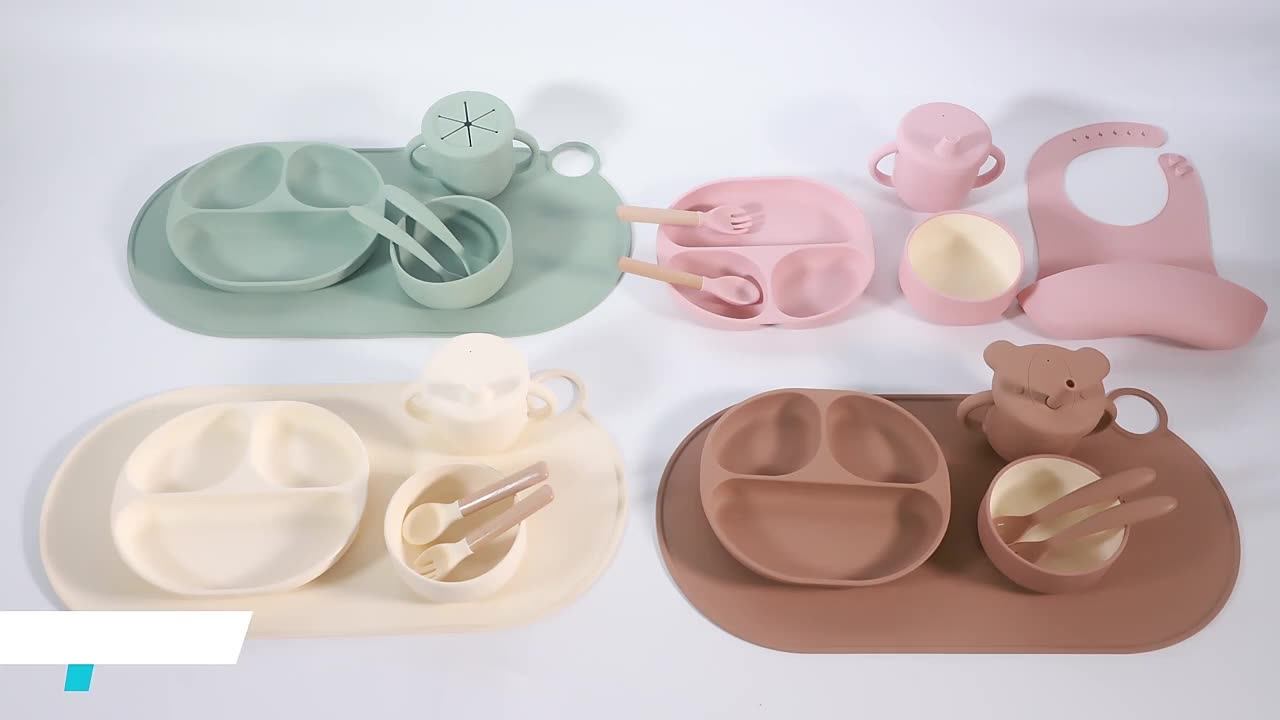 Aanpasbare Veilig Bpa Gratis Kids Baby Kom Plaat Siliconen Kom Plaat ...