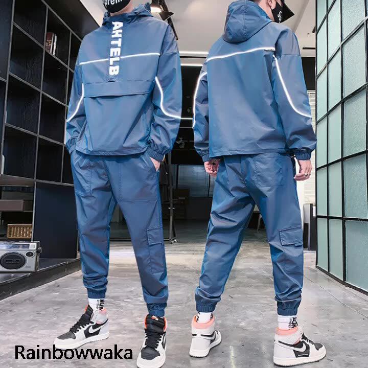 Hip Hop Streetwear Nylon Reflective Tracksuits Men - Buy Streetwear ...