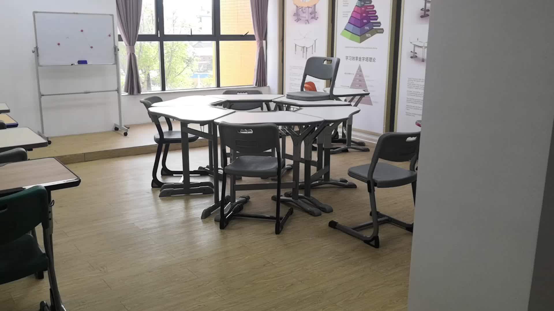 Double Terrace Classroom School Chair With Attached Desk - Buy Terrace ...