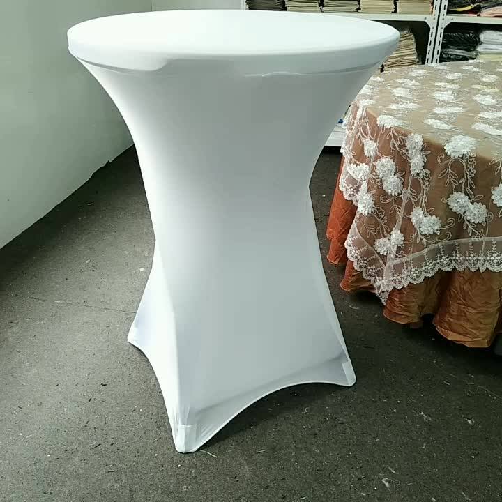 Wholesale White Polyester Fitted Spandex Stretch Cocktail Table Covers ...