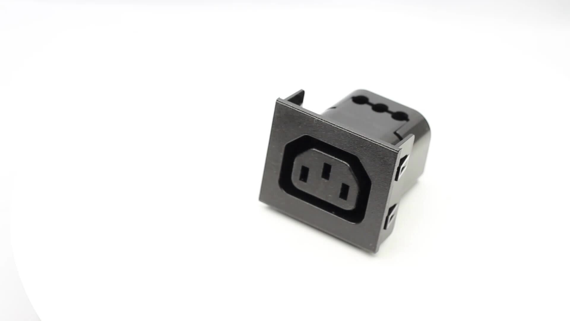 Pierce Type 15a 10a Iec 320 C13 Panel Mount Female Connector Locking ...