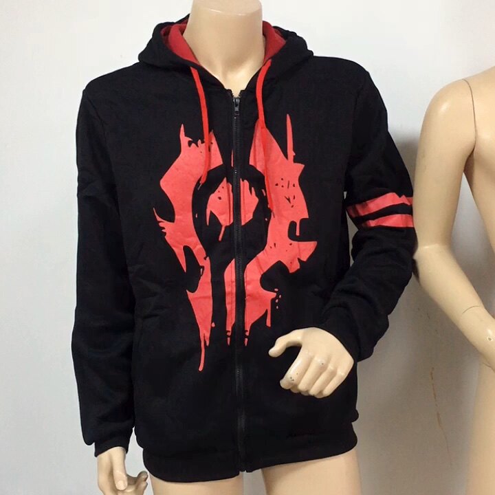 High Quality Wow Horde Hoodie Alliance Logo Hooded Sweatshirt Men Black ...