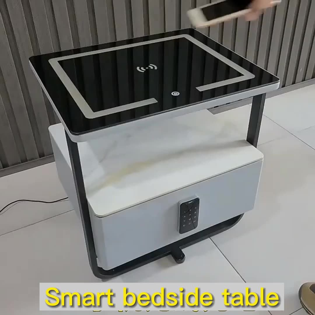 Modern Simple And Luxurious Intelligent Bedside Table Multi Functional ...