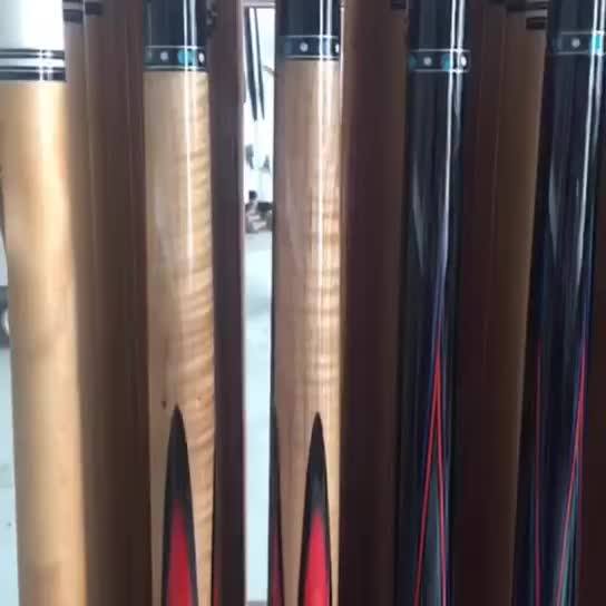 Rainbow Design Curly Maple Wood With Laminated Shaft Carom Cue Billiard ...
