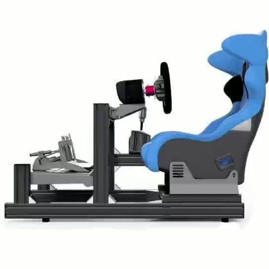 Sim Racing Game Simulator Cockpit Aluminum Profile Silver Black ...