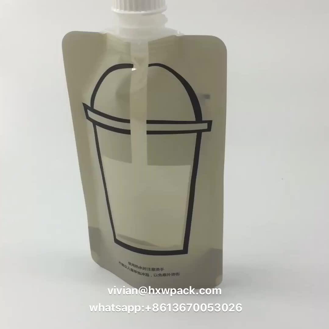 Pla Bioplastic Custom Juice Nozzle Pouches Stand Up Spouted Pouch For ...