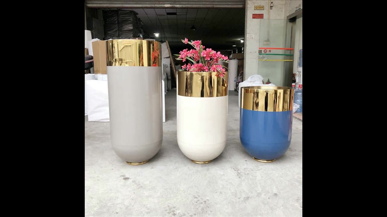 Outdoor Gold Garden Metal Large Flower Pot/planters - Buy Flower Pot ...