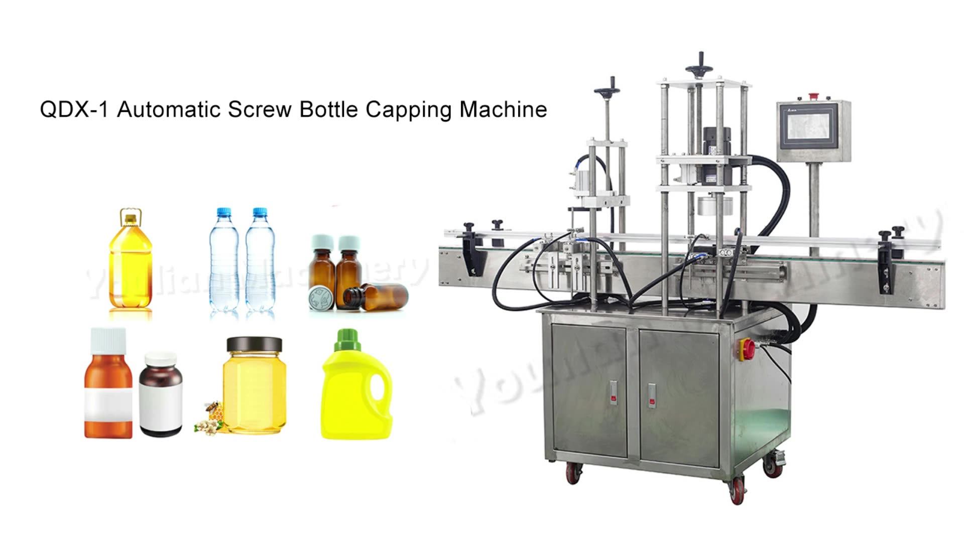 Qdx-1 Automatic Single Head Bottle Cap Sealer Twist Off Capping Machine With Cap Feeder Elevator ...
