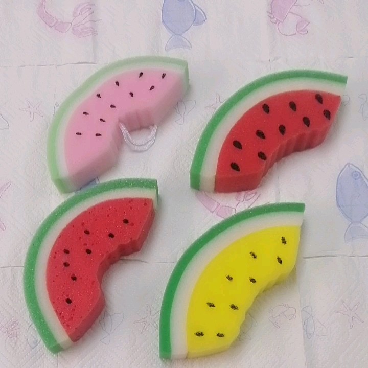 Bath Sponge Watermelon Shaped Super Soft Cartoon Body Kids Shower ...