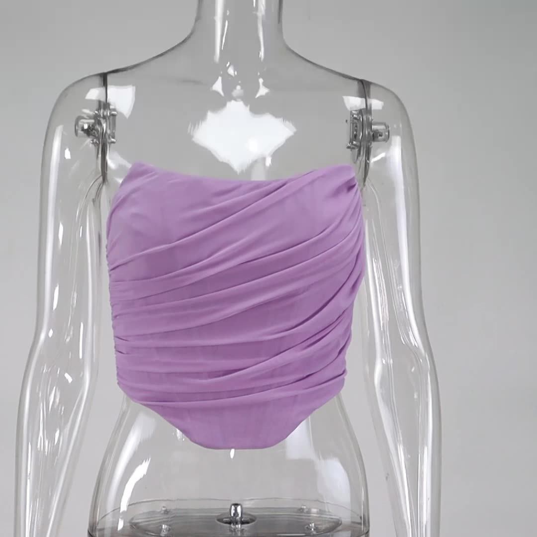 Wholesale Boned Mesh Corset Tank Top Women Strapless Boning Bustier See ...