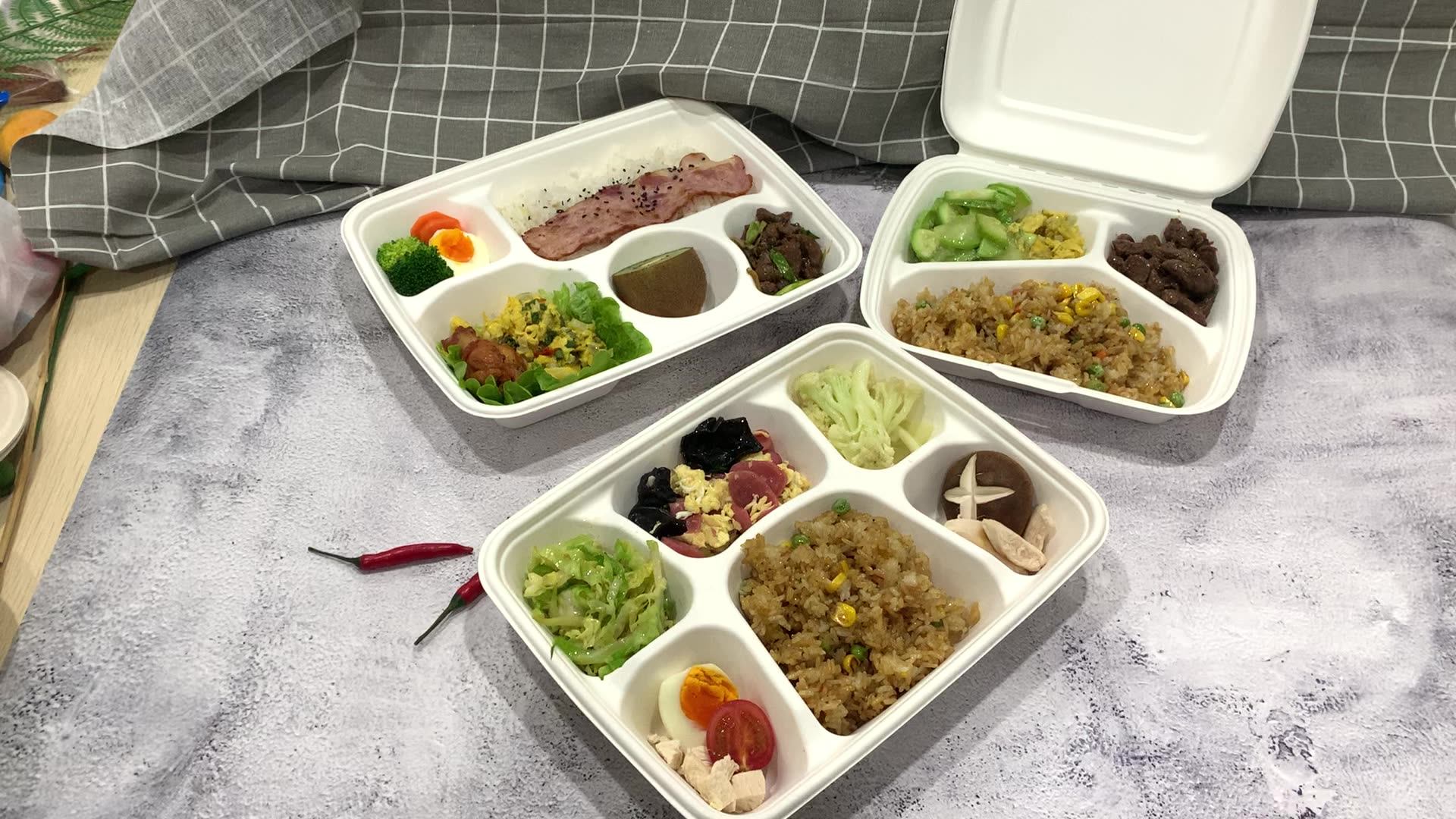 Ft051 Customized Logo Disposable Bagasse Sugarcane Biodegradable Food ...