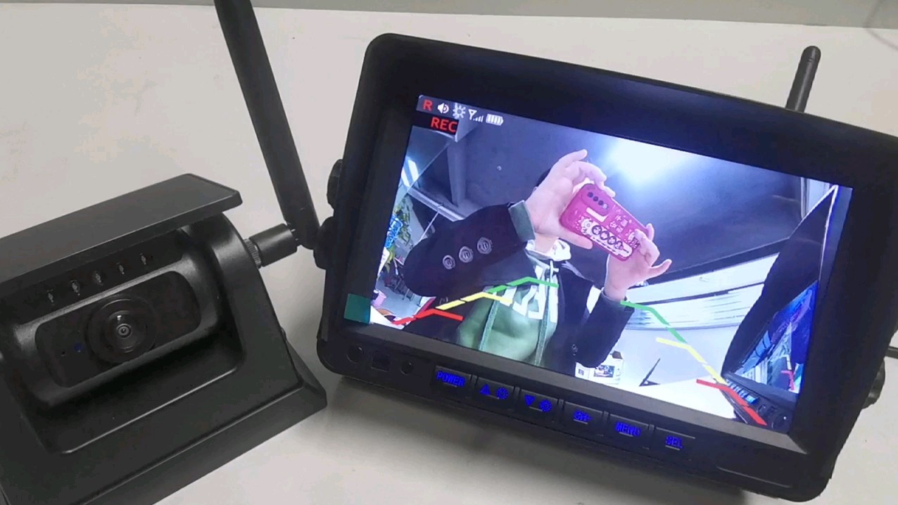 Magnetic Solar Dash Cam Security Rear View 7inch Monitor Wireless Wifi ...