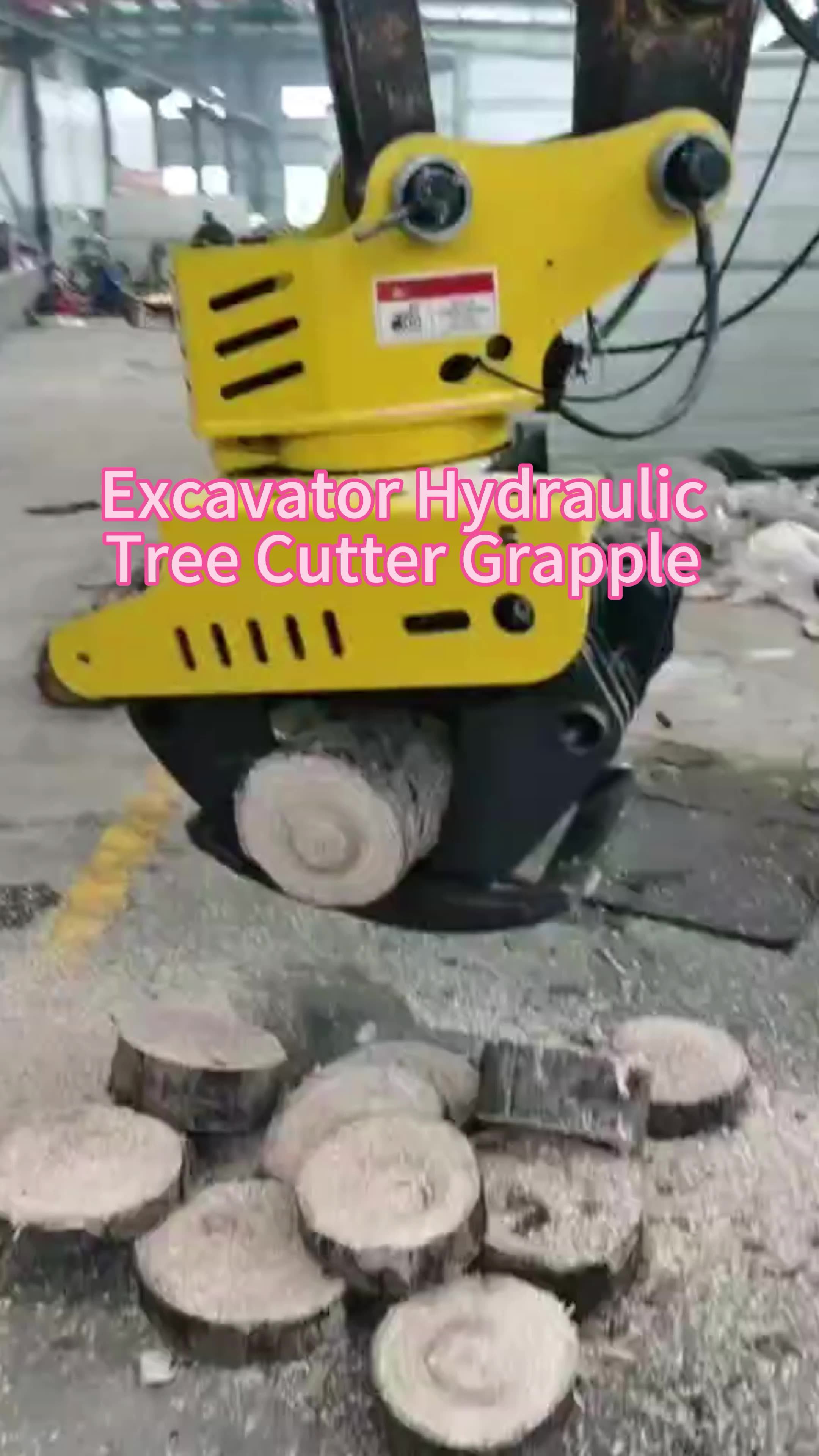 Excavator Tree Cutter Clamp Saw Hydraulic Log Grab Saw Timber Rotating ...