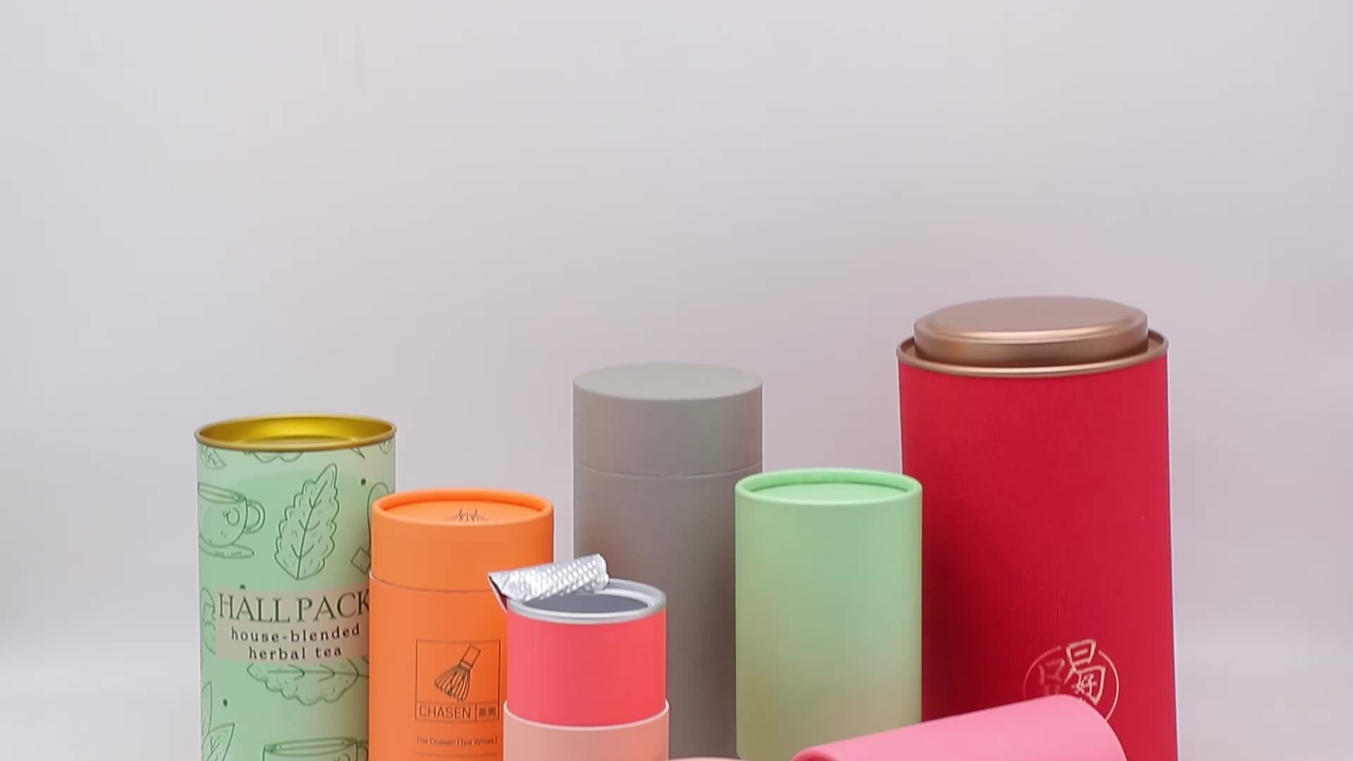 Custom Printing Bio-degradable Cylinder Food Paper Cardboard Premium ...